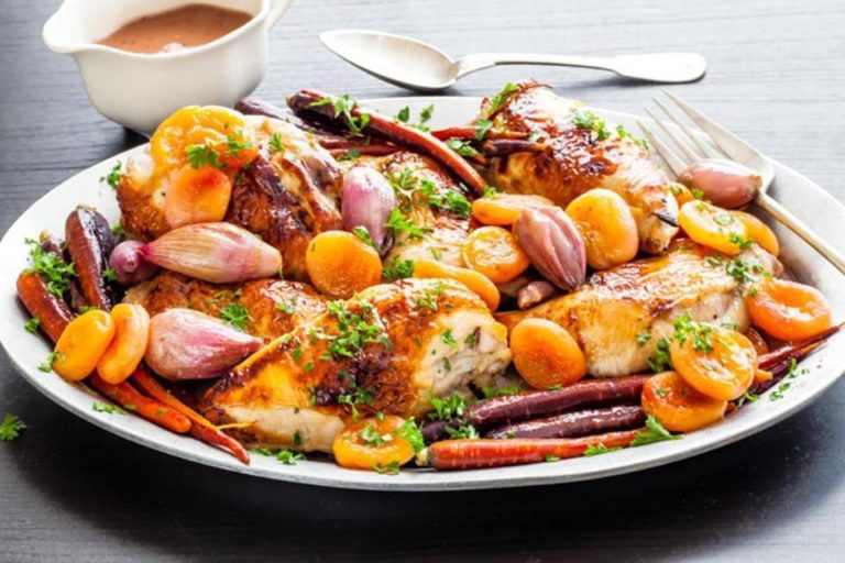 One-Pan Rosh Hashanah Chicken Dinner - The Jewish Lady